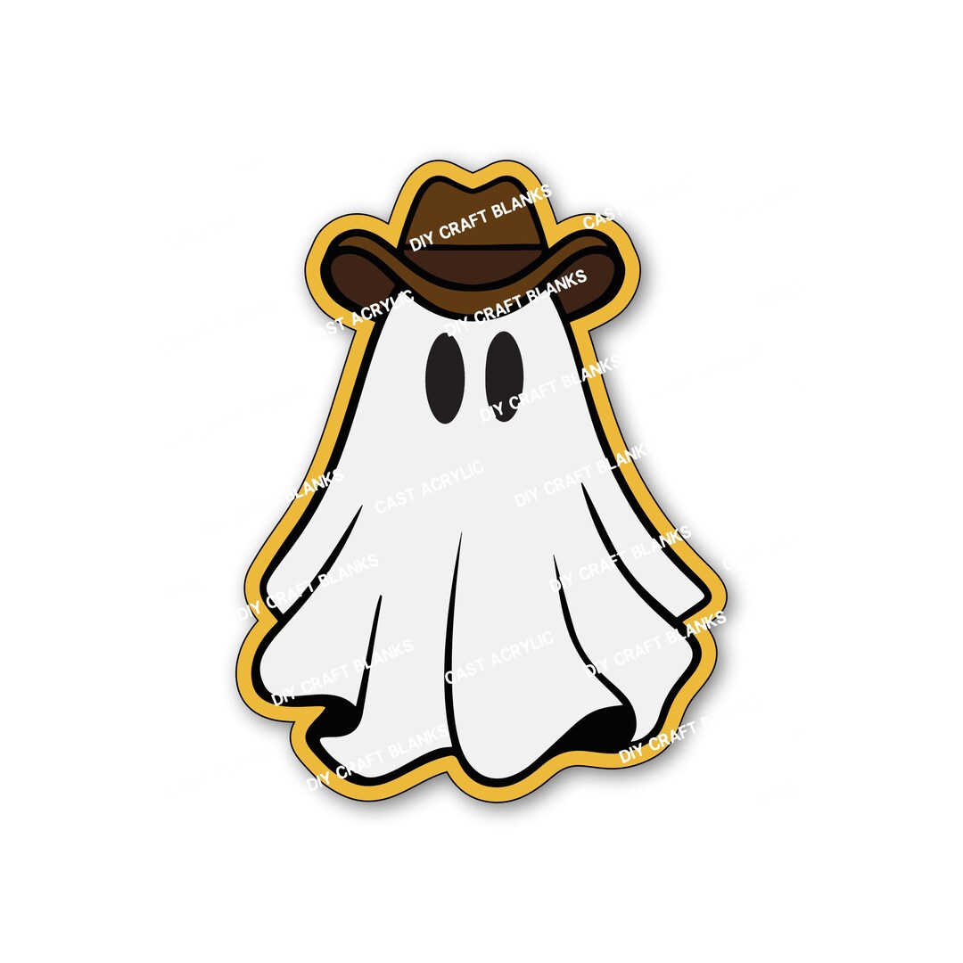 Cowboy Ghost, Wyatt, Halloween, Ghost, Cowboy Hat, Keychain, Badge Reel ...