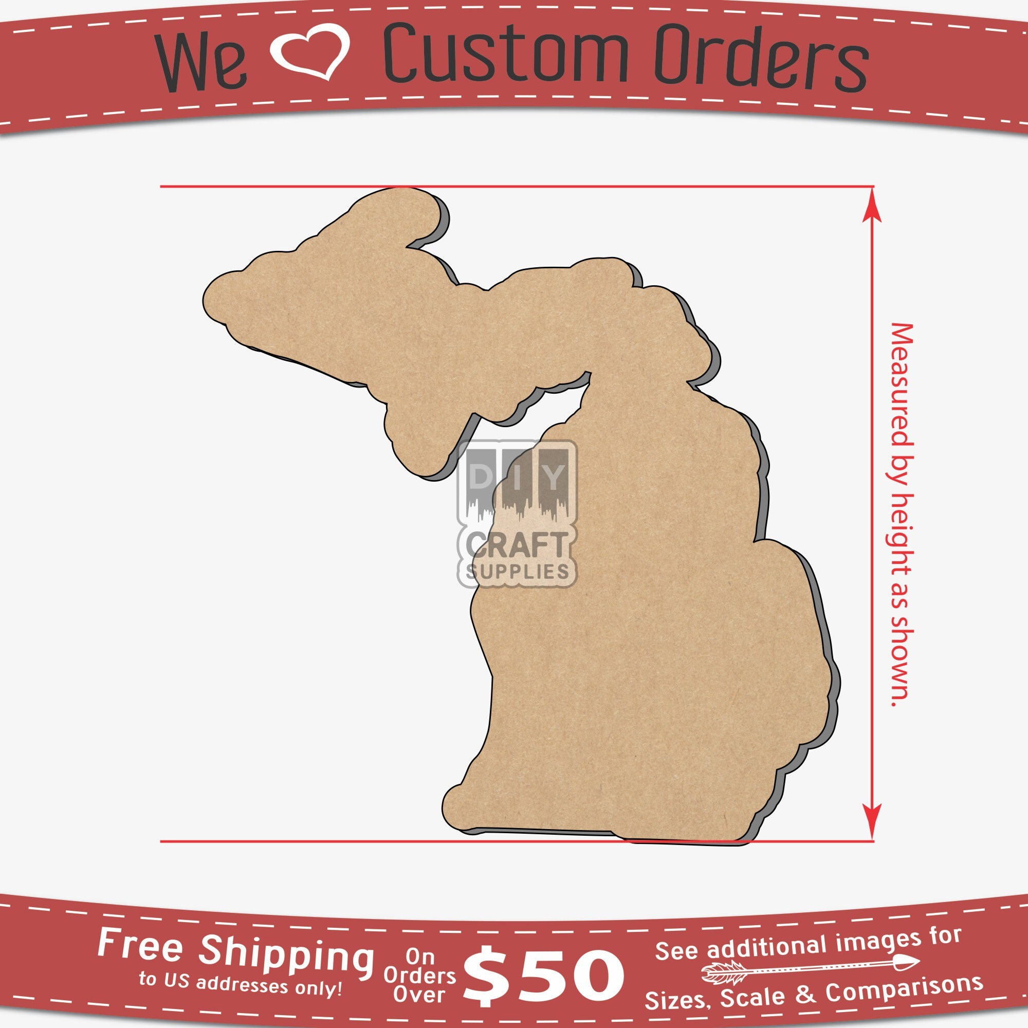 Michigan State Acrylic Blank for Crafts and Keychains - Etsy