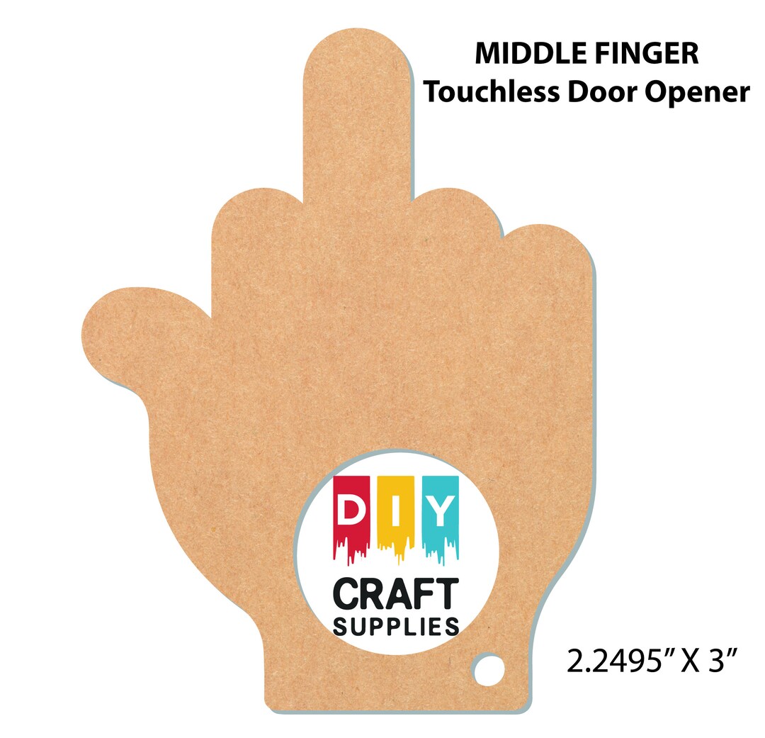 Middle Finger Touchless Door Opener Keychain Blank - Etsy