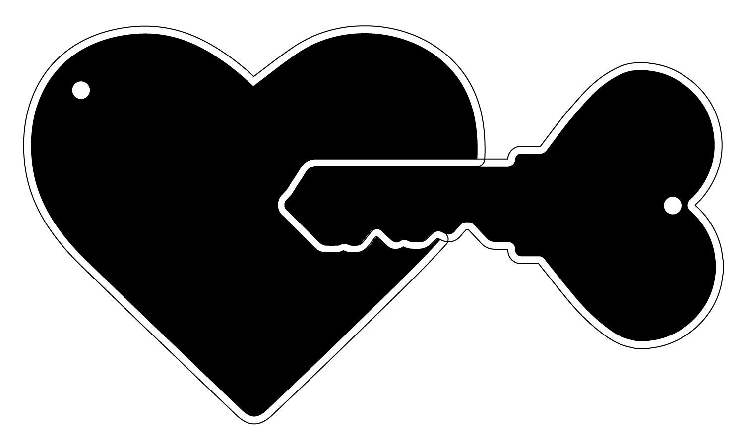 Package of Heart and Key Acrylic Blank for Key Chains | Etsy