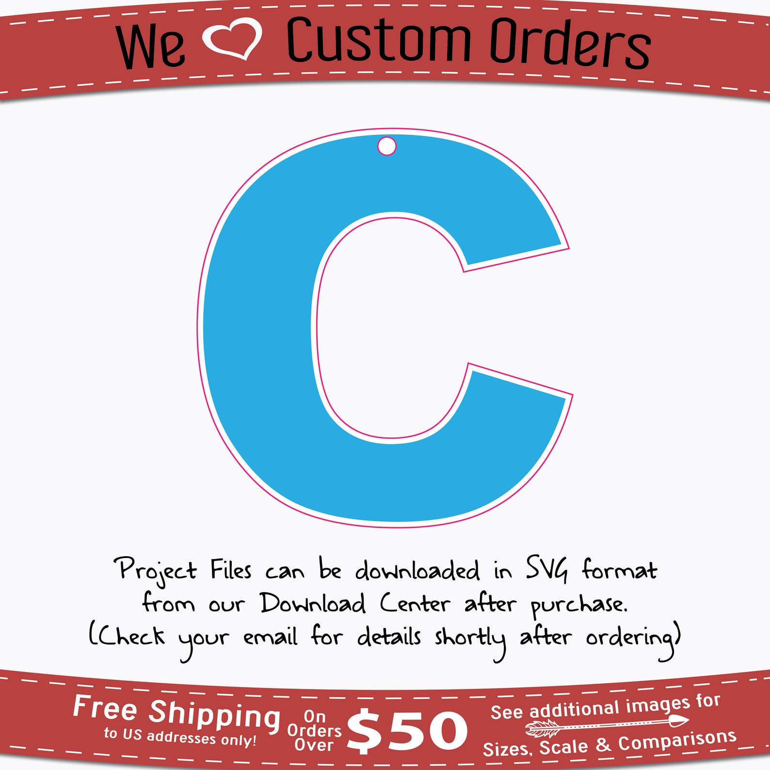 Letter C Sans Serif Acrylic Craft Blank for Key Chains - Etsy
