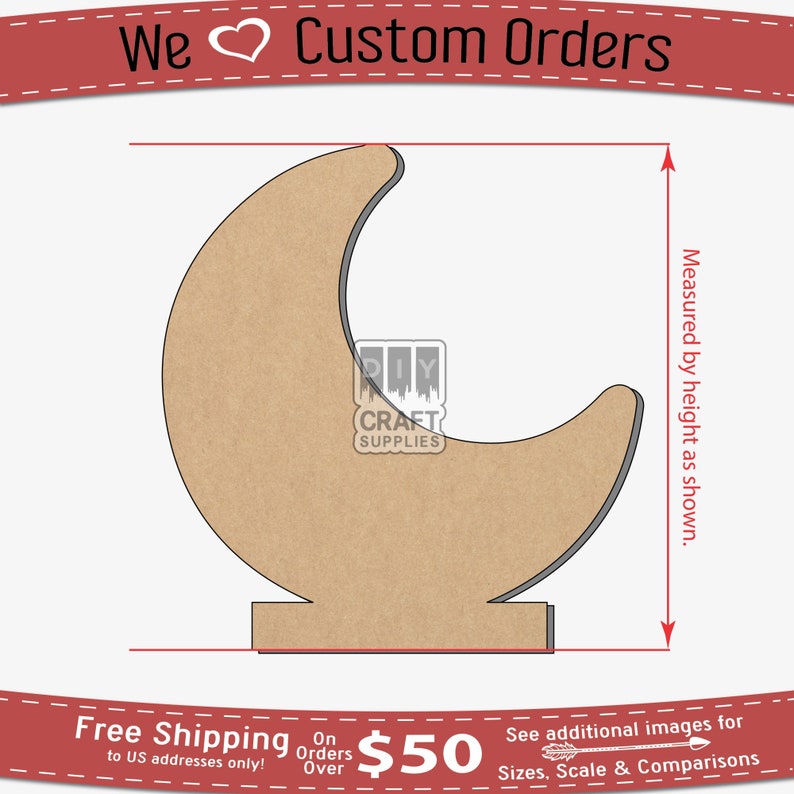 Crescent Moon Cast Acrylic Blanks for Use With LED Light Bases - Etsy