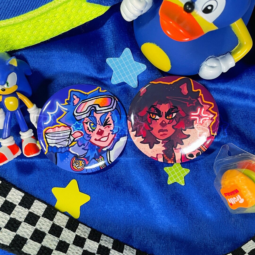 SONIC the Hedgehog Round Badge Pins Sonic Shadow - Etsy