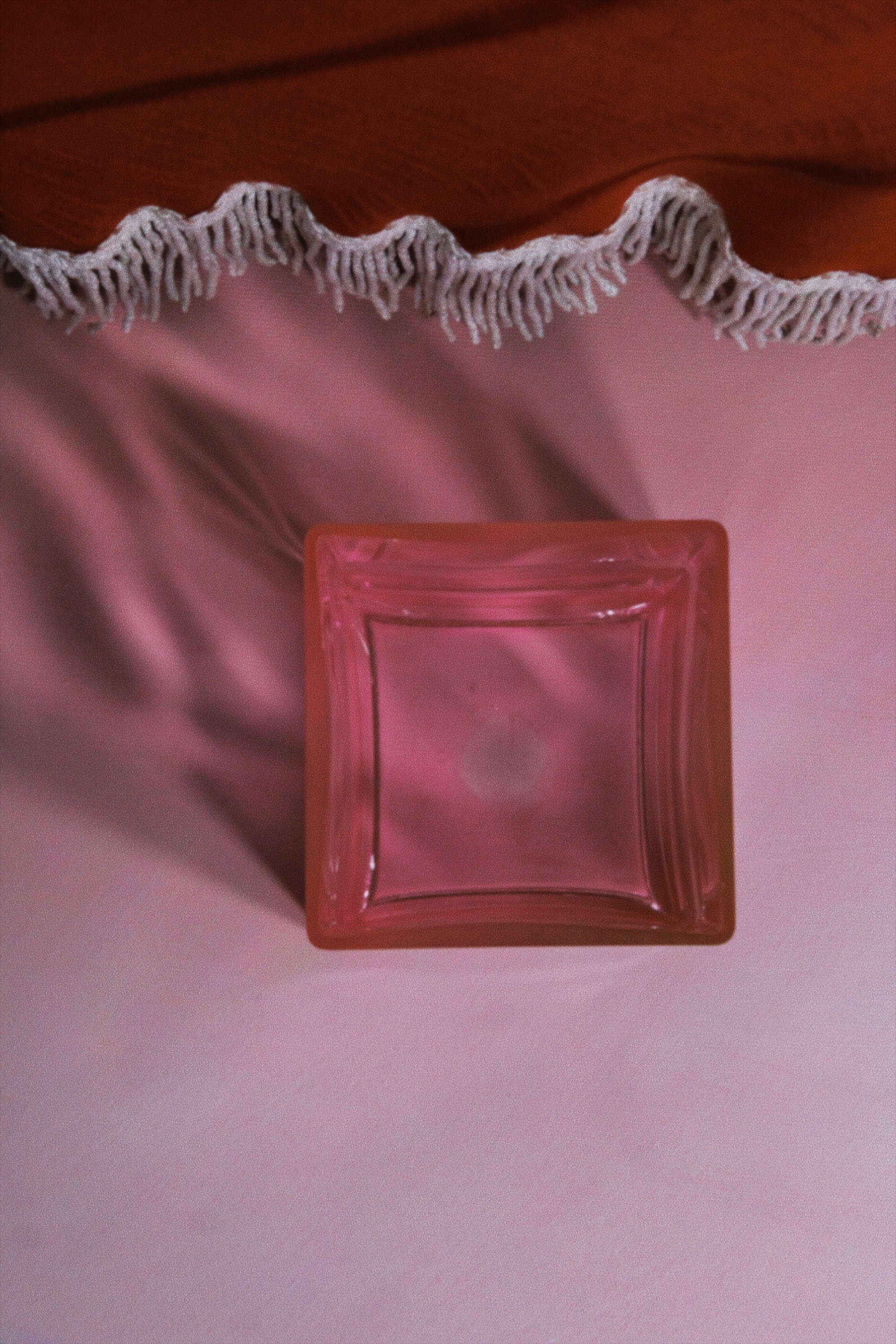 Modern Teleflora Neon Pink Glass Square Cube Vase, Valentines Day Gift ...