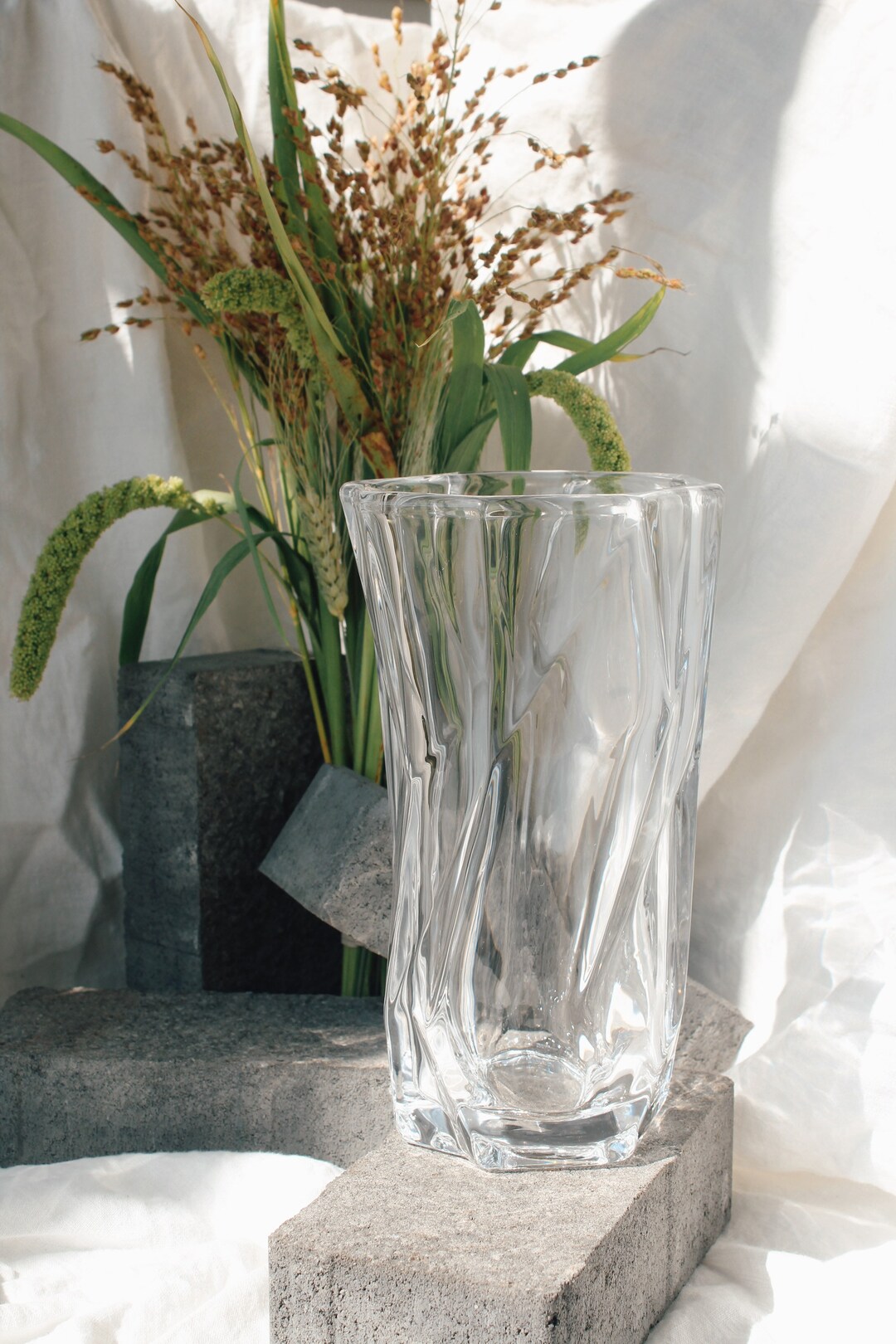 Modern Crystal Hand Crafted Abstract Angle Vase - Etsy