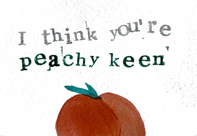 I Think You're Peachy Keen Funny Pun Just Because Card - Etsy