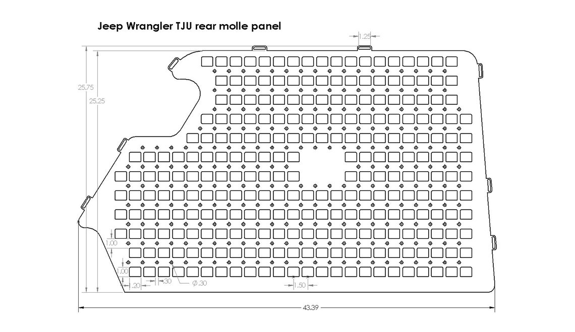 Digital File (DXF) for Roll Bar Molle Panels Jeep TJ Unlimited ( Jeep ...