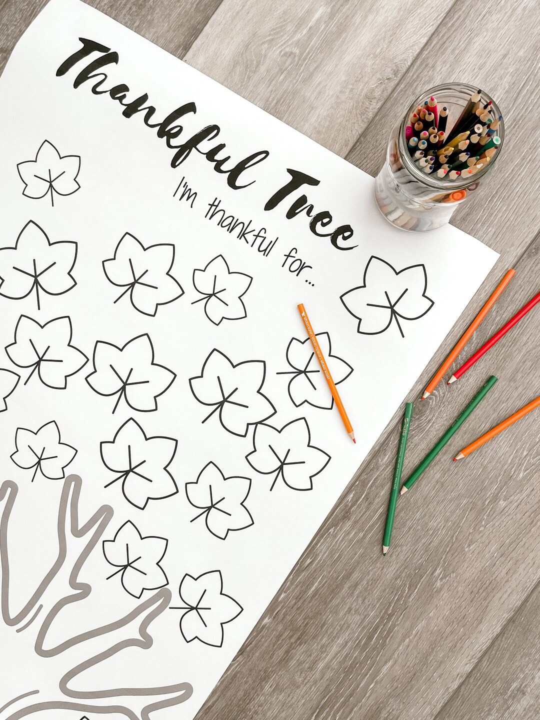 Thankful Tree Poster - Etsy