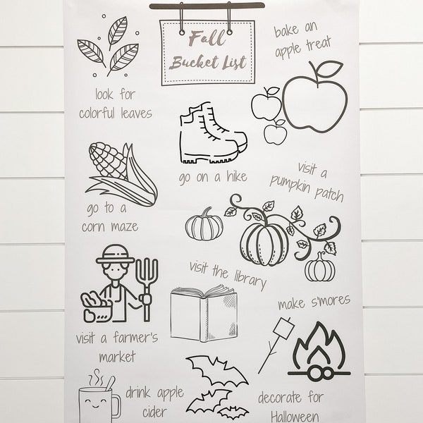Fall Bucket List Poster - Etsy