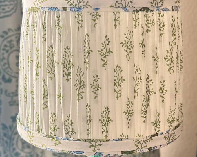 Ivy Green With Contrasting Trim on White Pleated Lamp Shade - Etsy