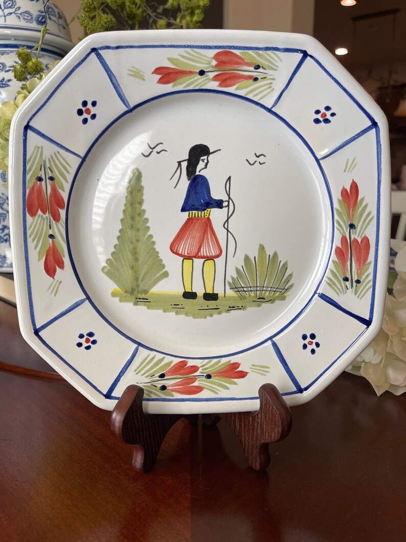 Quimper 9 Mistral Blue Breton Plate 2 Available - Etsy