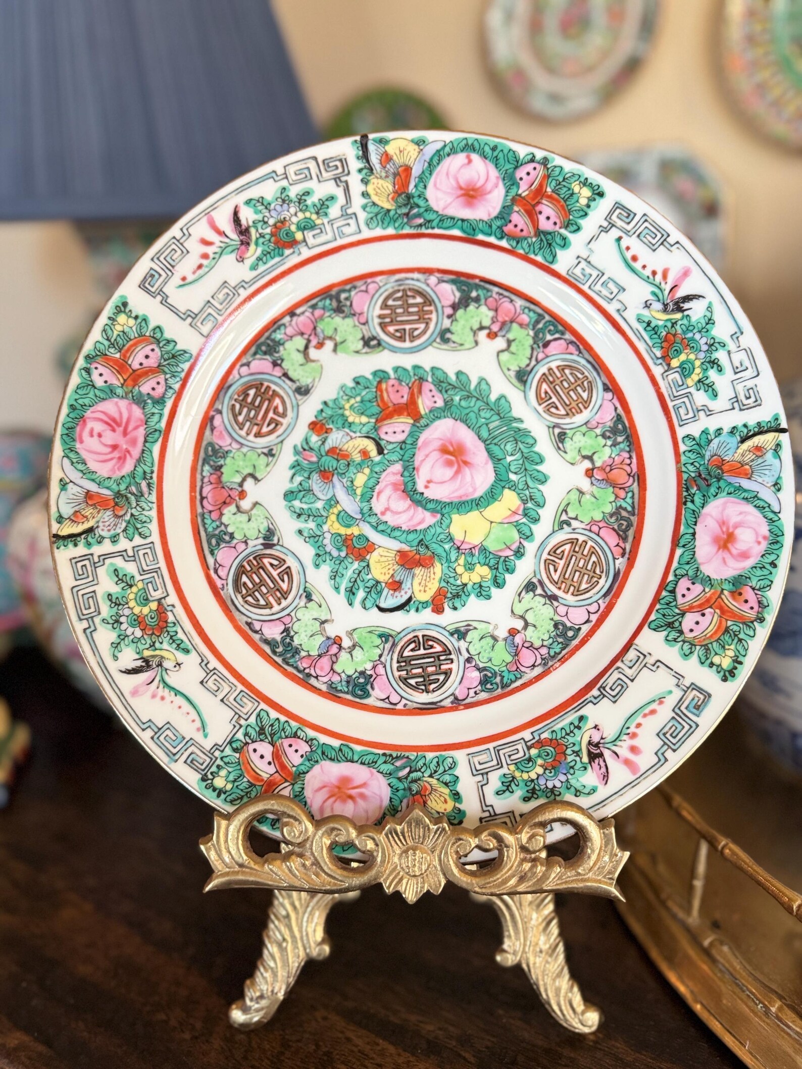 10 Canton Rose Plates - Etsy