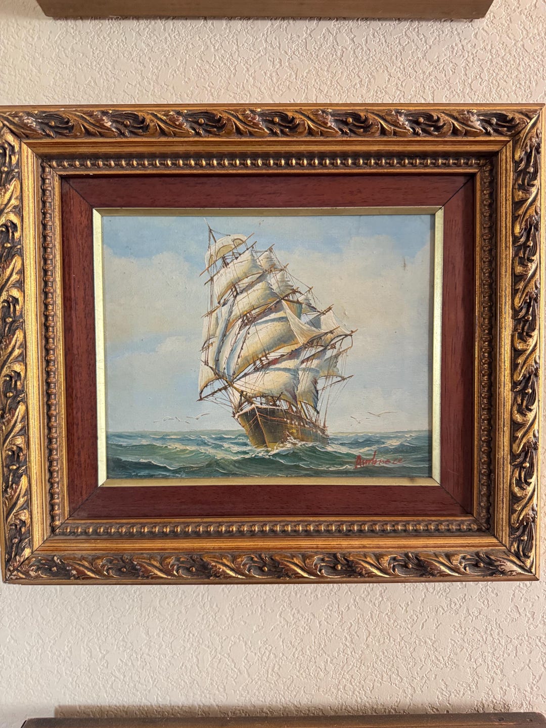 Original John Ambrose Signed Painting “ship at Sea” - Etsy