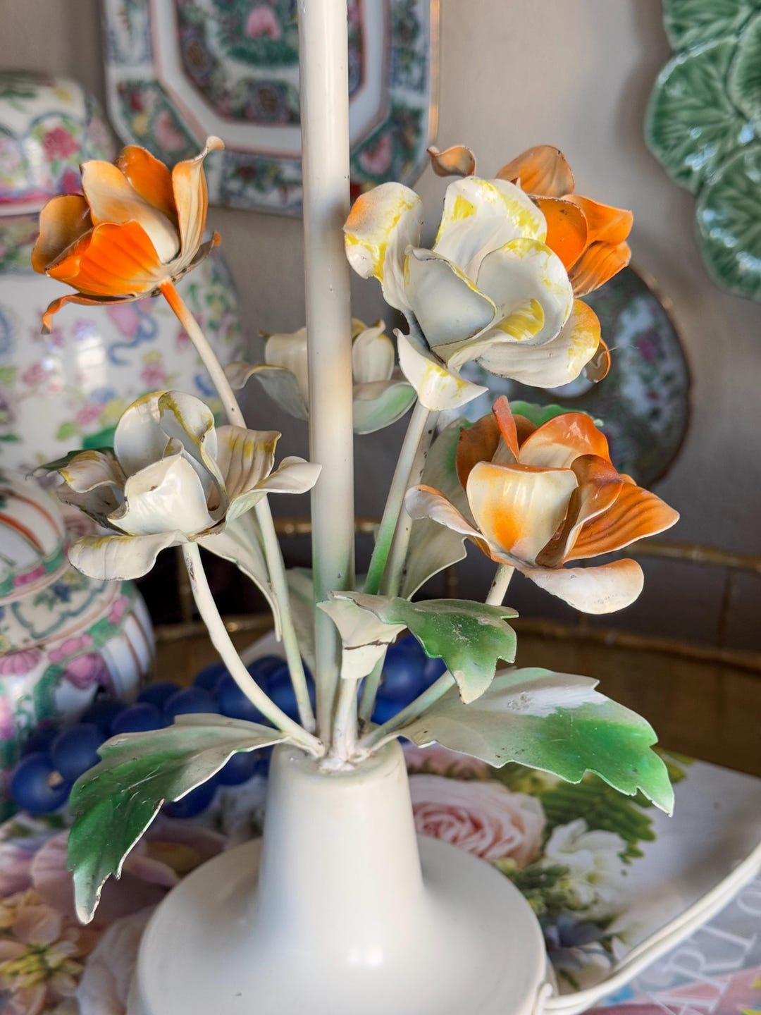 Vintage Italian Tole Lamp With Shade - Etsy