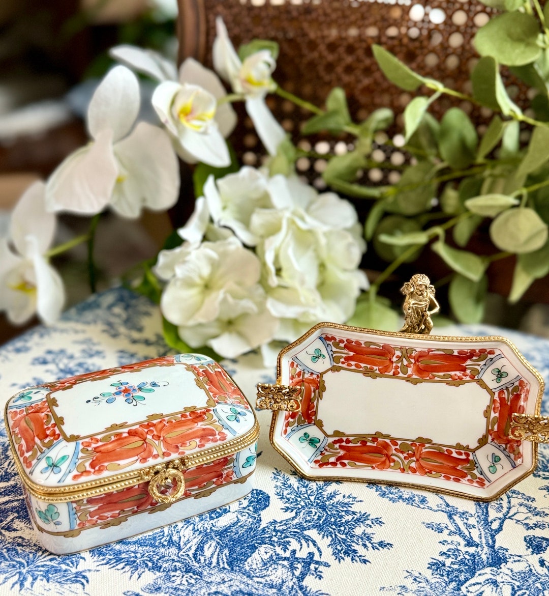 Limoges Ormolu Trinket Jewelry Box Matching Tray Included Free Shipping ...