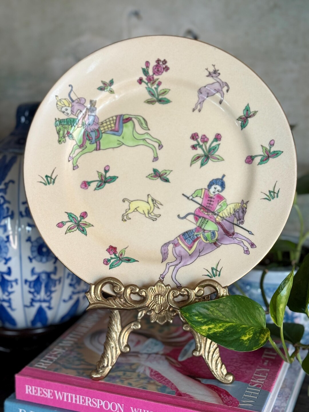 Vintage Japanese TFF Warrior Plate Decorated in Hong Kong 10.25 - Etsy