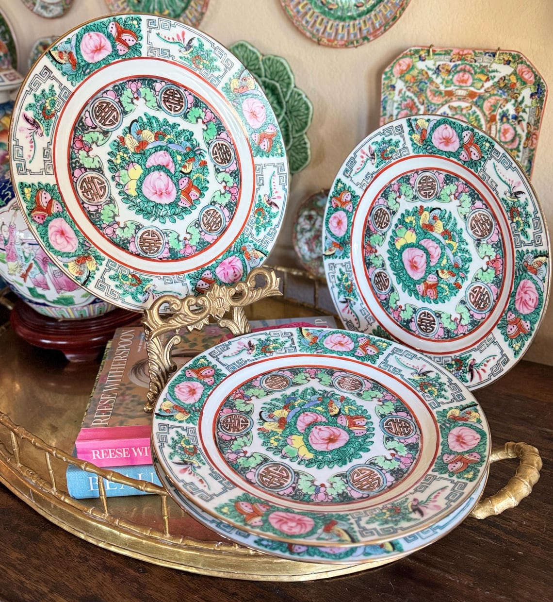 10 Canton Rose Plates - Etsy