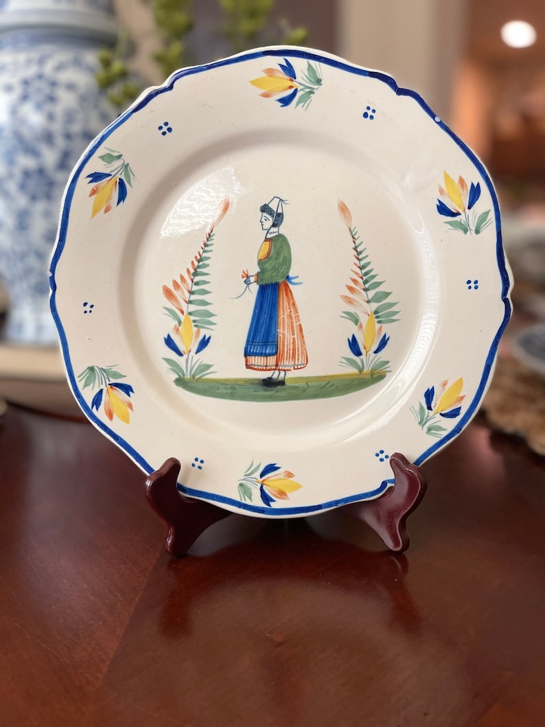 Antique Quimper Bretonne Plate - Etsy