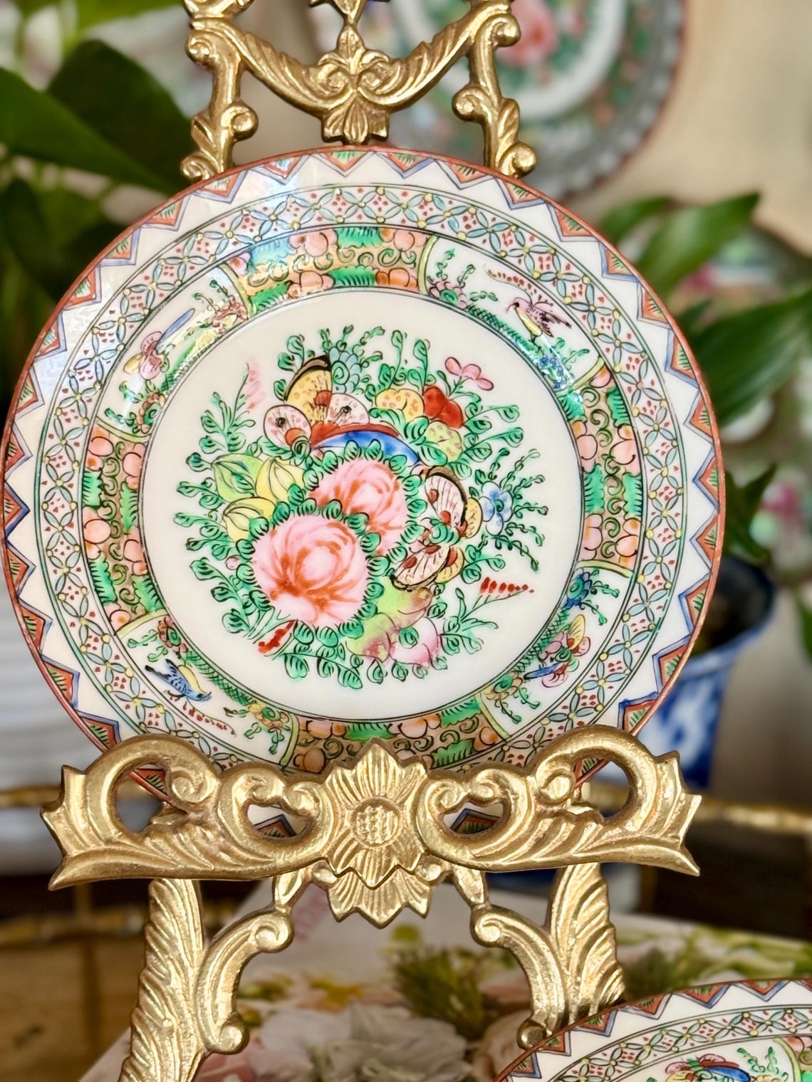 Rose Canton Plates C1880-1920 4 Available - Etsy