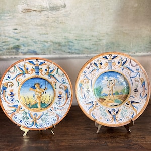 Pair of Old Italian Renaissance Plates Deruta - Etsy