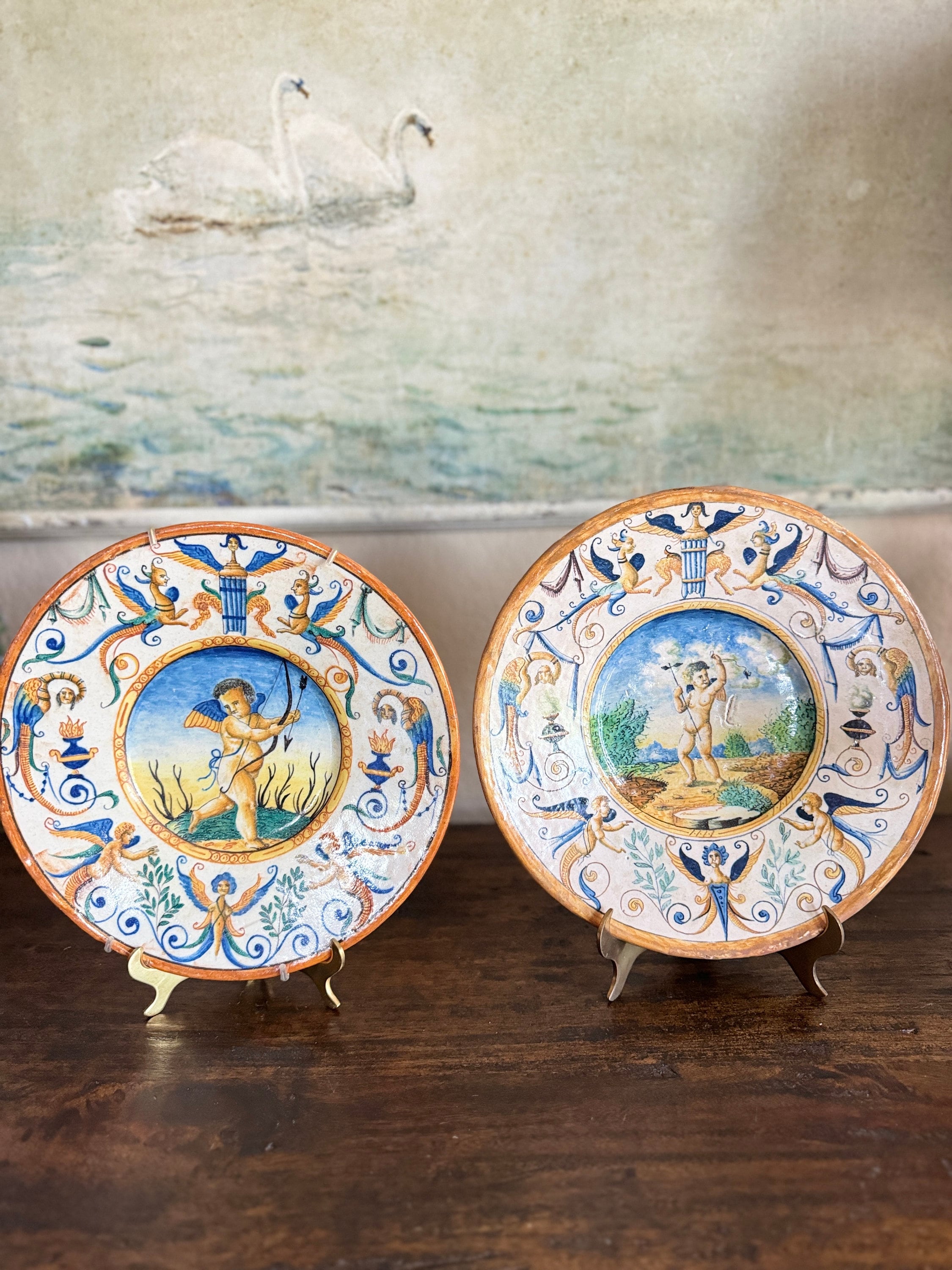 Pair of Old Italian Renaissance Plates Deruta - Etsy