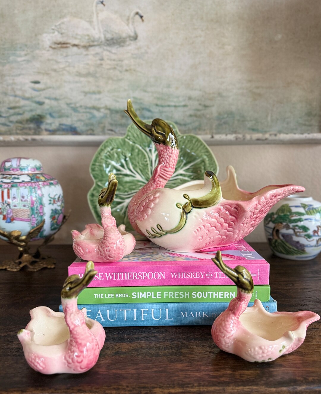 Set of 4 Hull Pottery Swan Planters/snack Dishes - Etsy