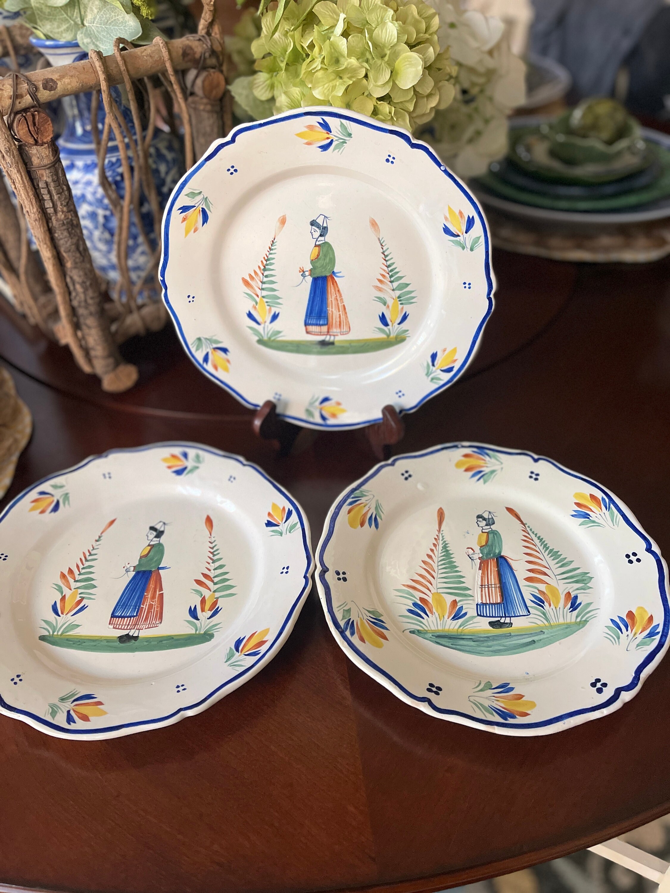 Antique Quimper Bretonne Plate - Etsy