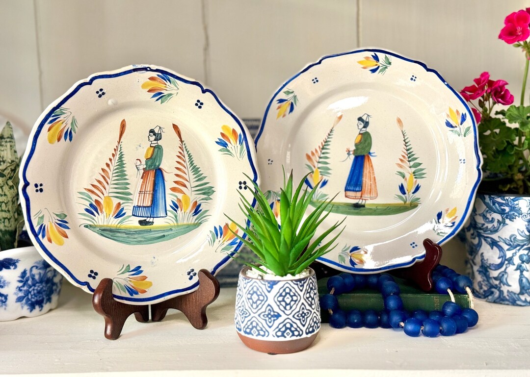 Antique Quimper Bretonne Plate - Etsy