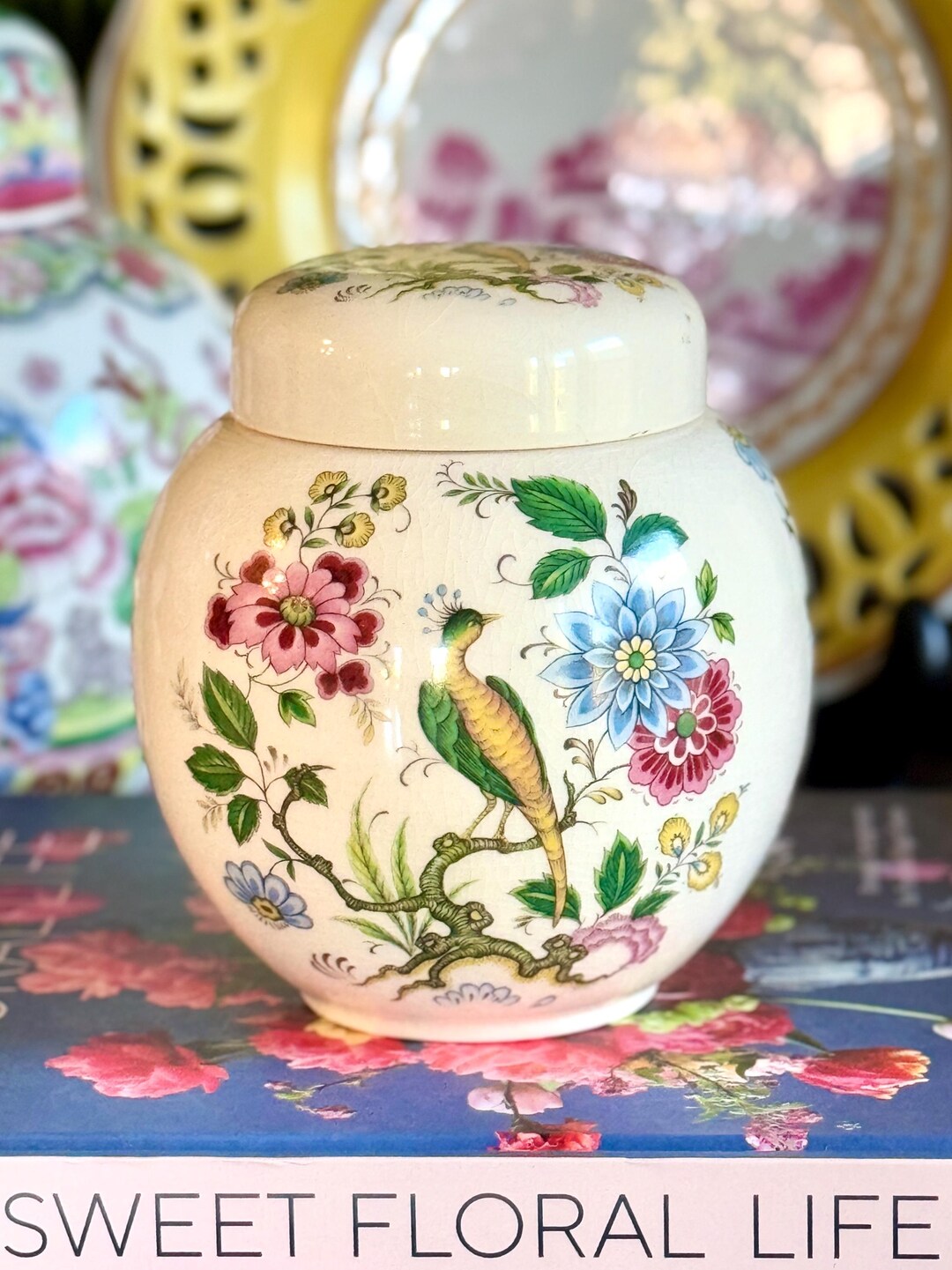 Vintage Sadler Bird of Paradise Ginger Jar - Etsy