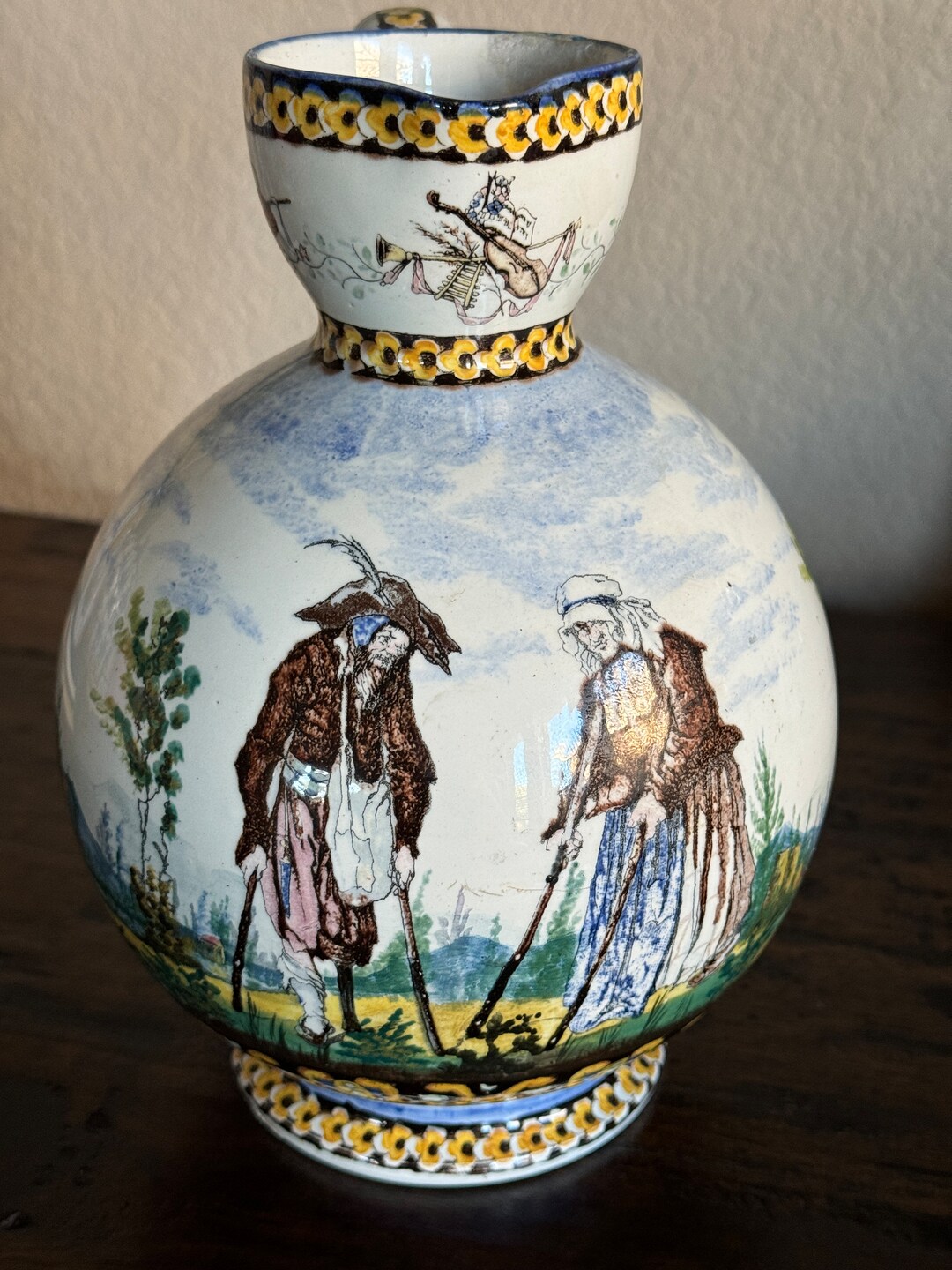 Antique Gien Gourd Cider Pitcher French Faience Dated 1866-75 Sale 148. ...