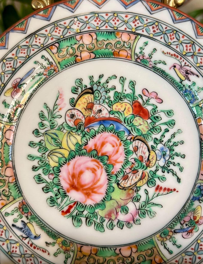 Rose Canton Plates C1880-1920 4 Available - Etsy