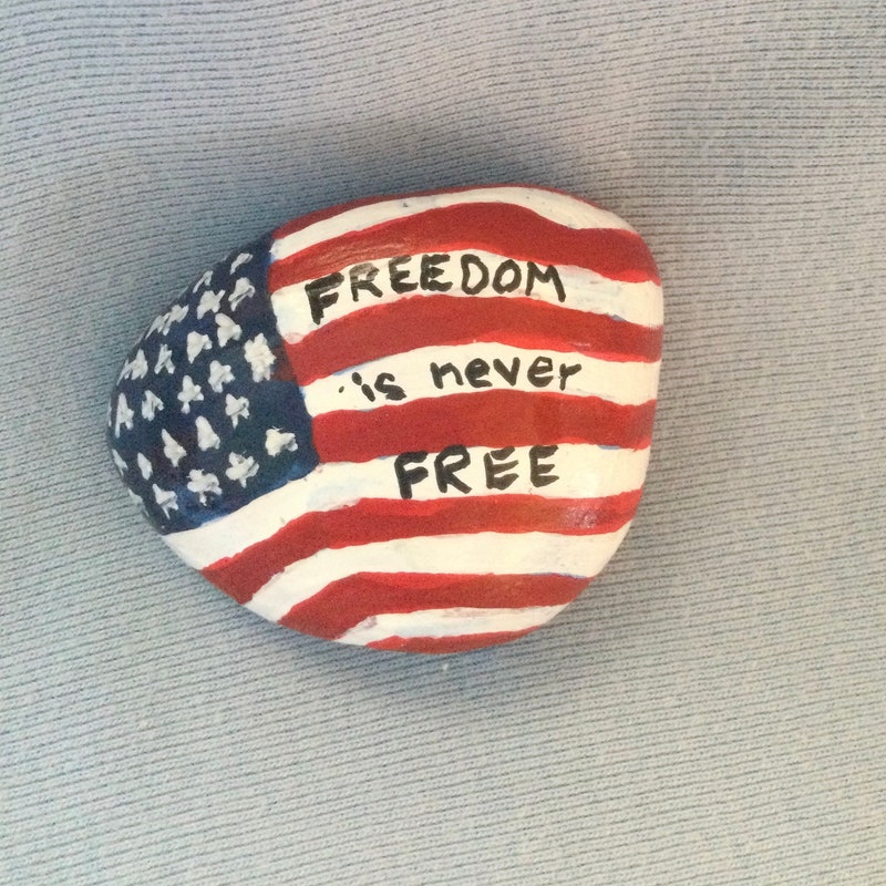 Veteran Painted Rock - Etsy
