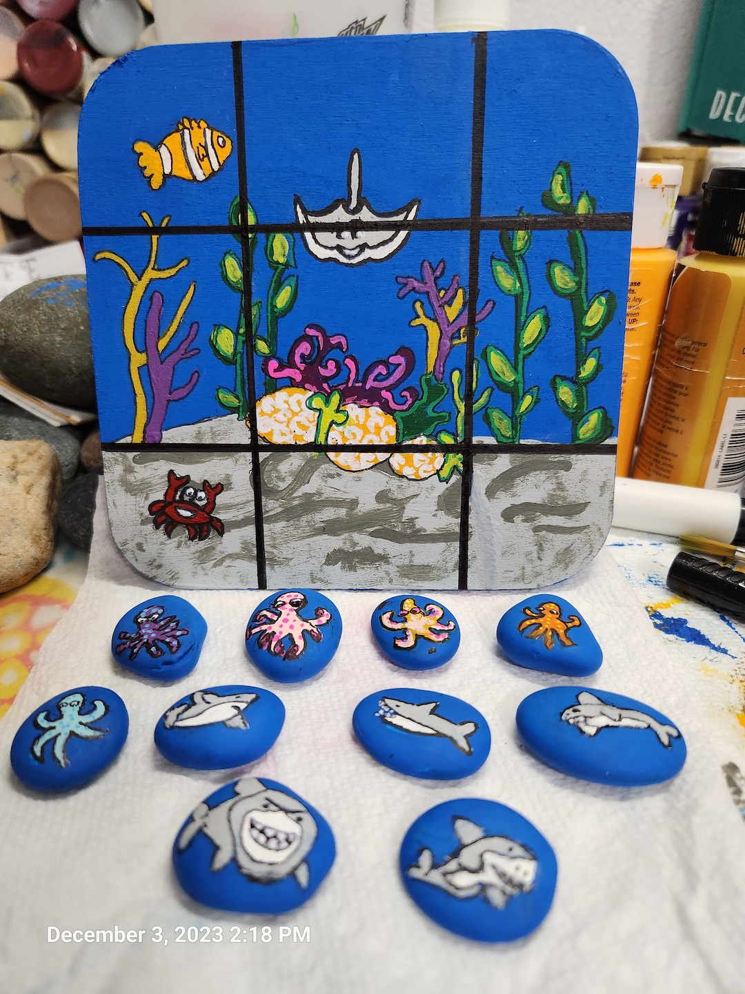 Custom Hand Painted Tic Tac Toe Game - Etsy