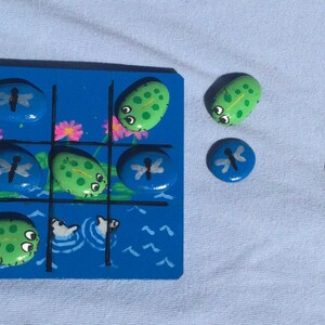 Hand Painted Frog and Dragonfly Tic Tac Toe Game - Etsy