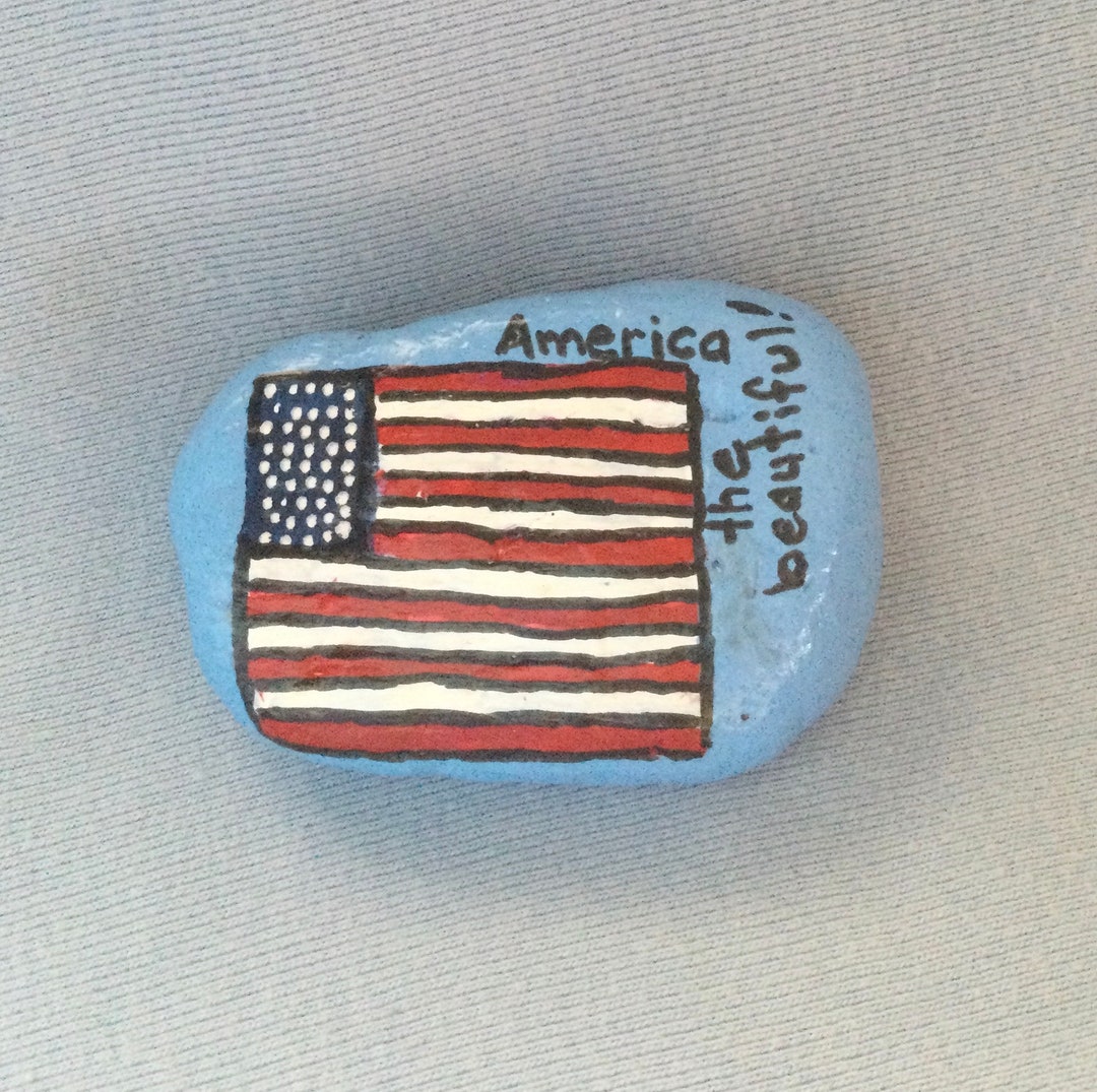 Hand Painted Patriotic America the Beautiful Rock - Etsy