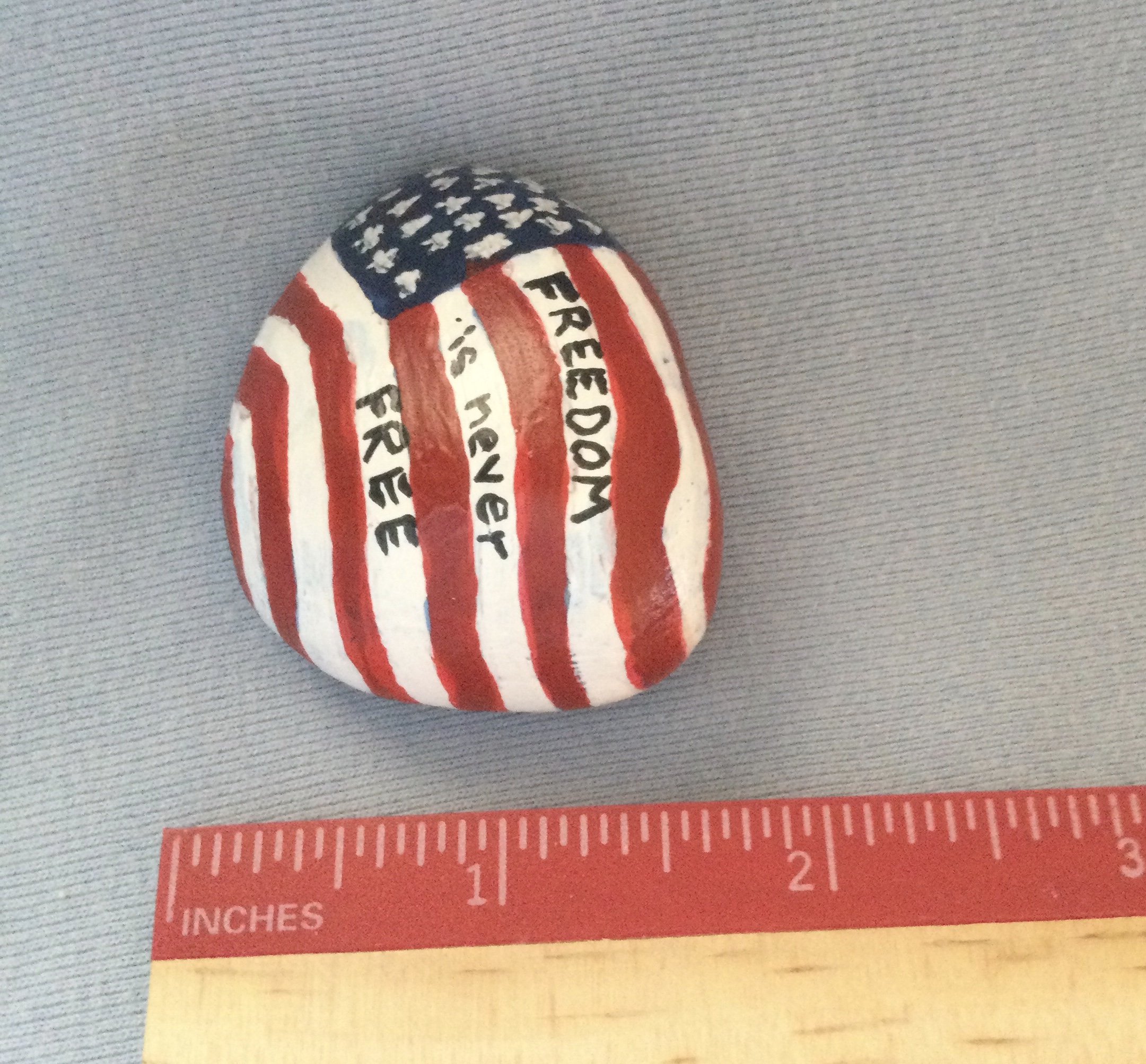 Hand Painted Patriotic Freedom is Never Free Rock - Etsy