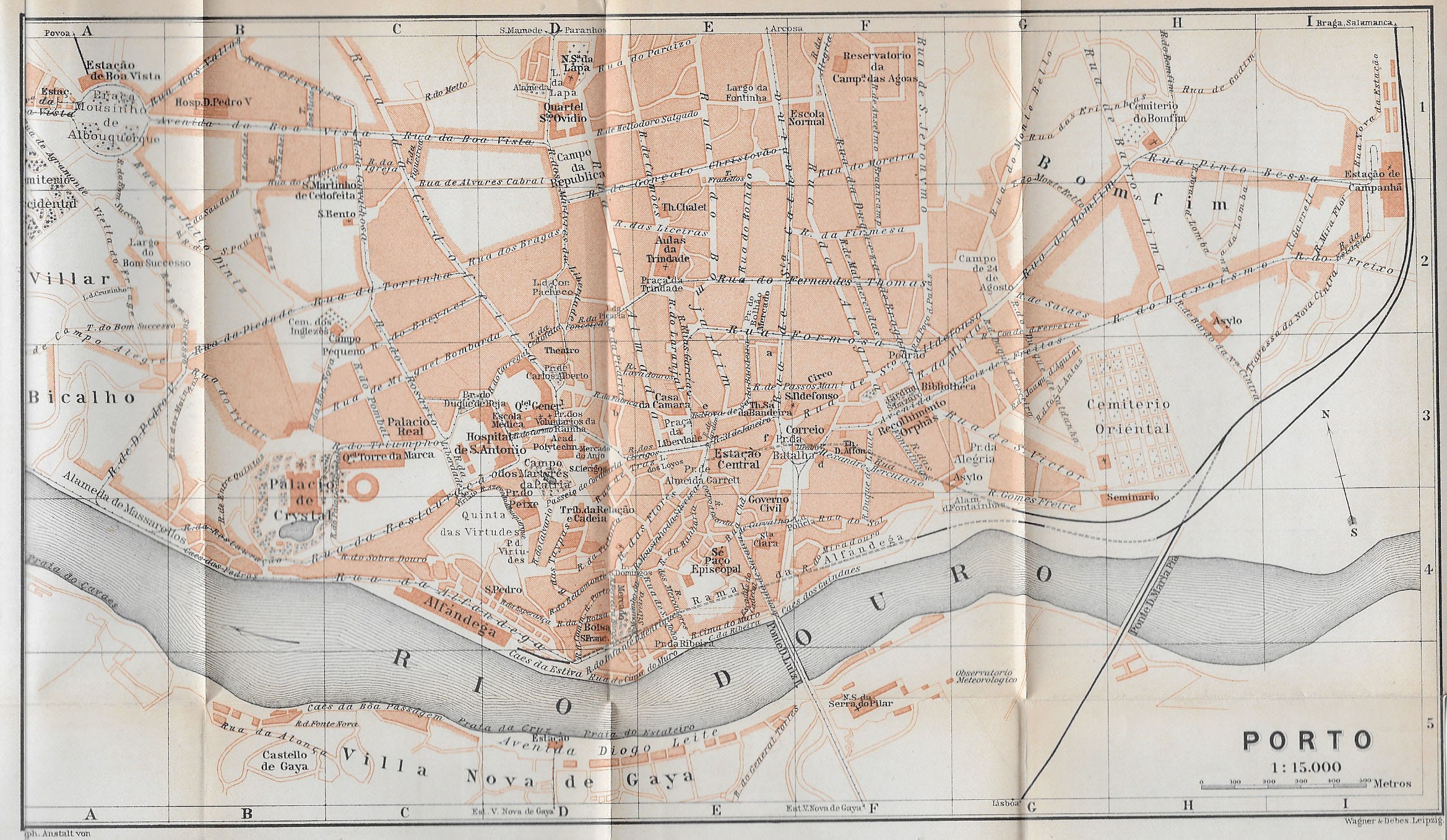 Original 1914 Map of Porto, Portugal - Etsy