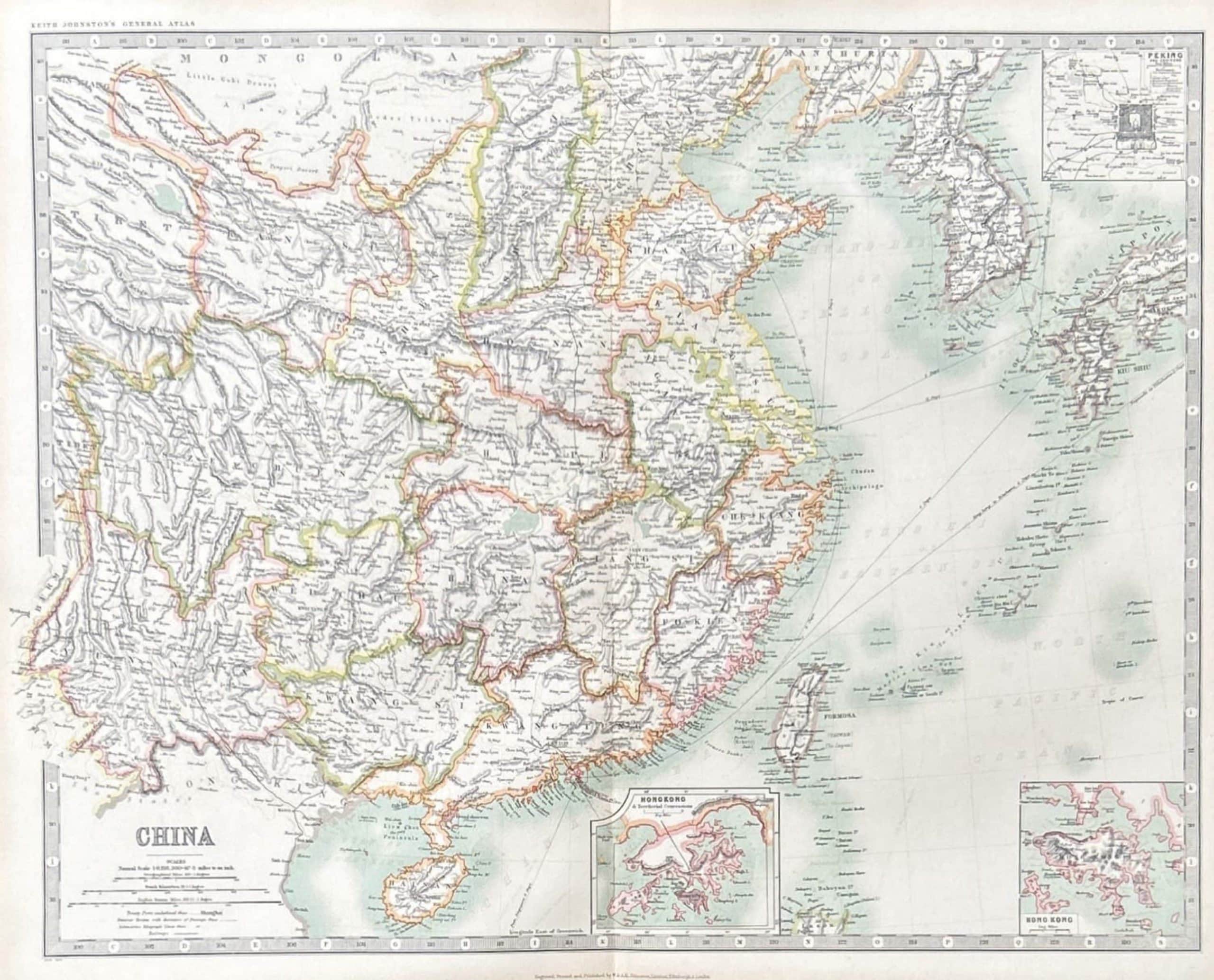 No.6289 Original 1908 Map of China - Etsy