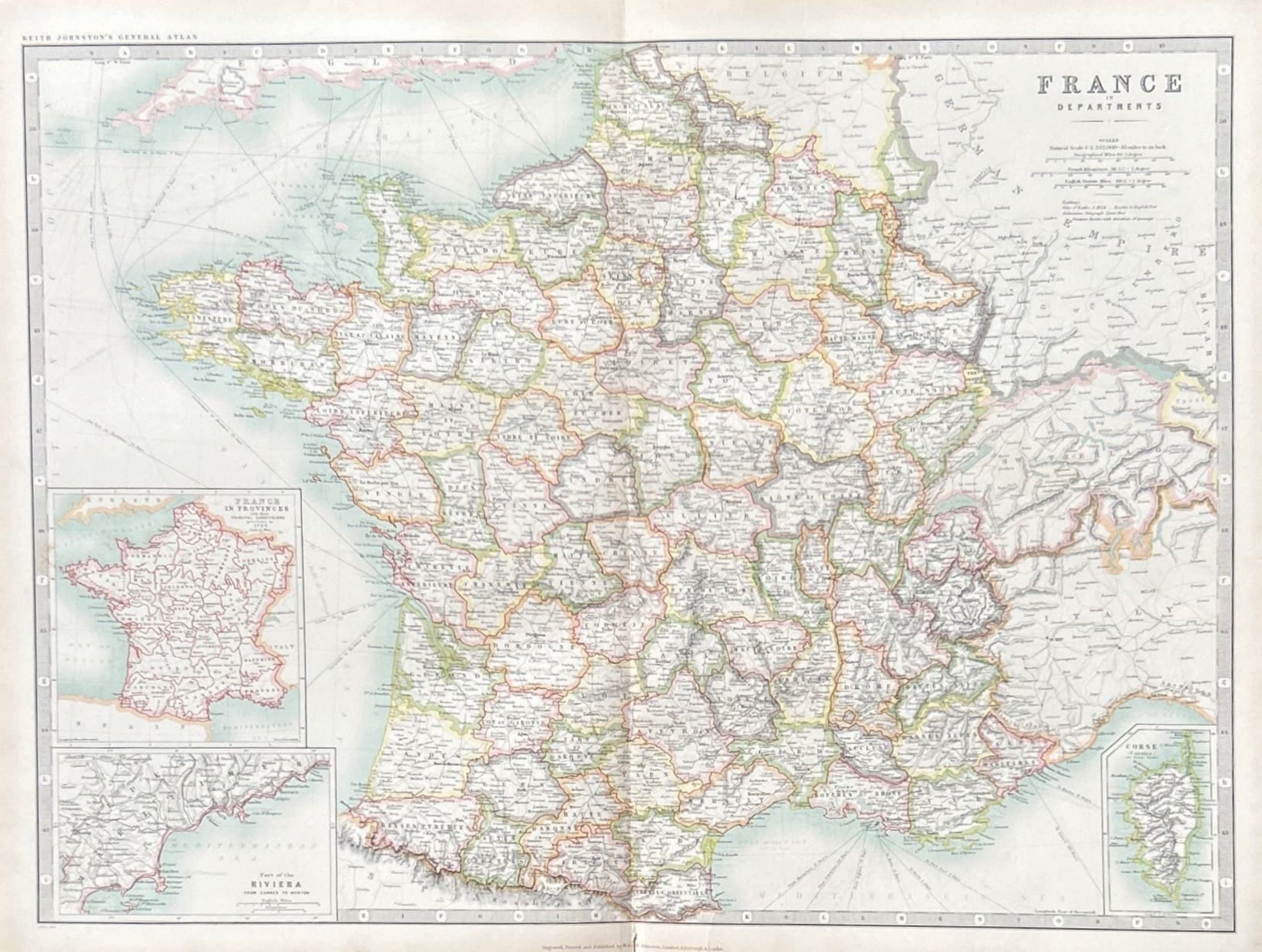 No.6292 Original 1909 Map of France - Etsy