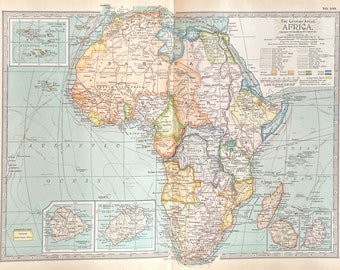Vintage Map of Africa Physical Map Published 1935 - Etsy