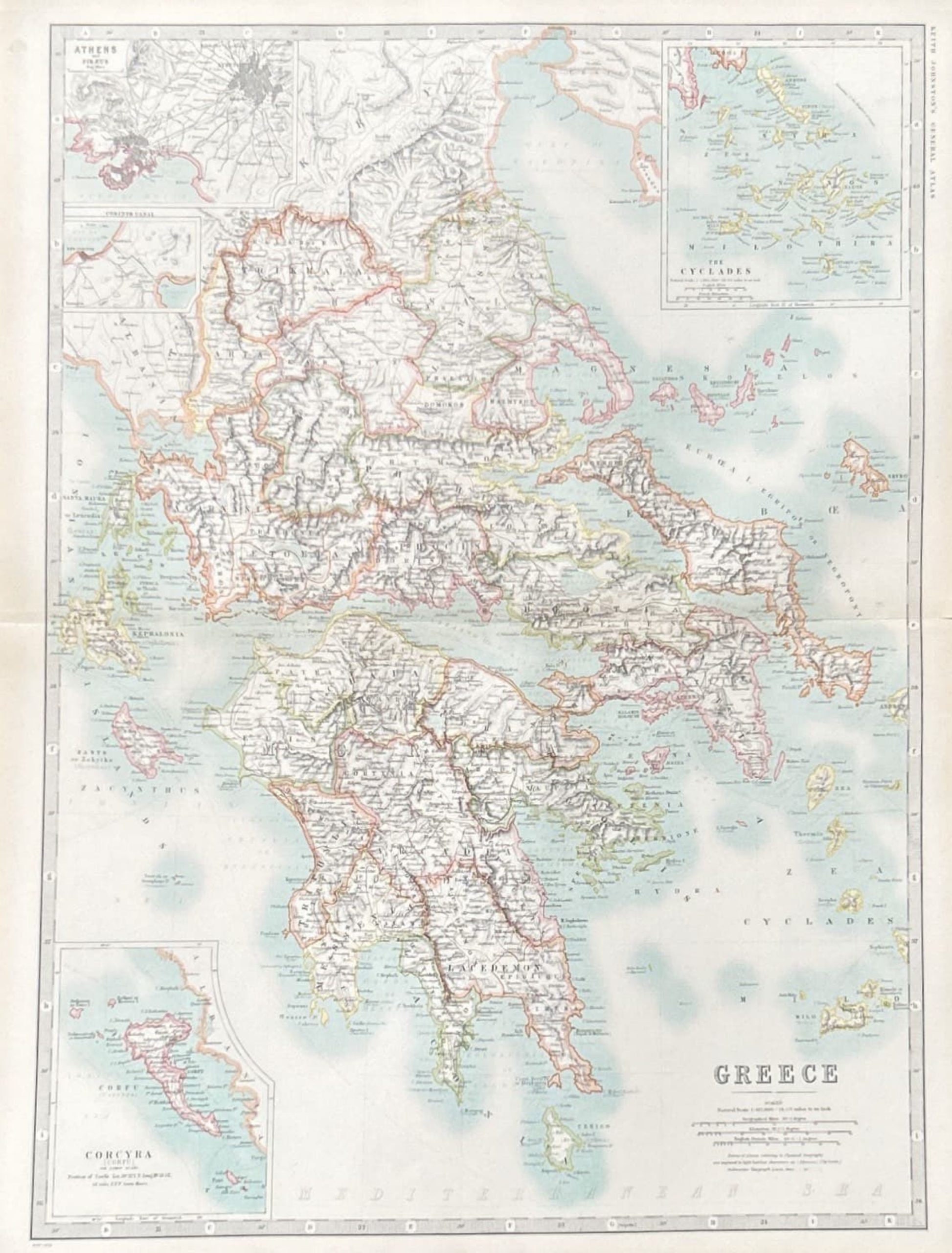 No.6290 Original 1908 Map of Greece - Etsy
