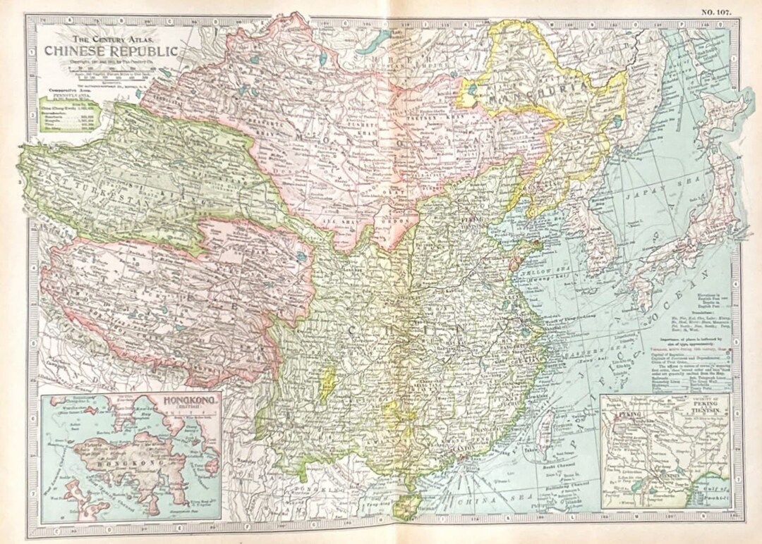 No. 6224 Original Map of Chinese Republic 1911 - Etsy