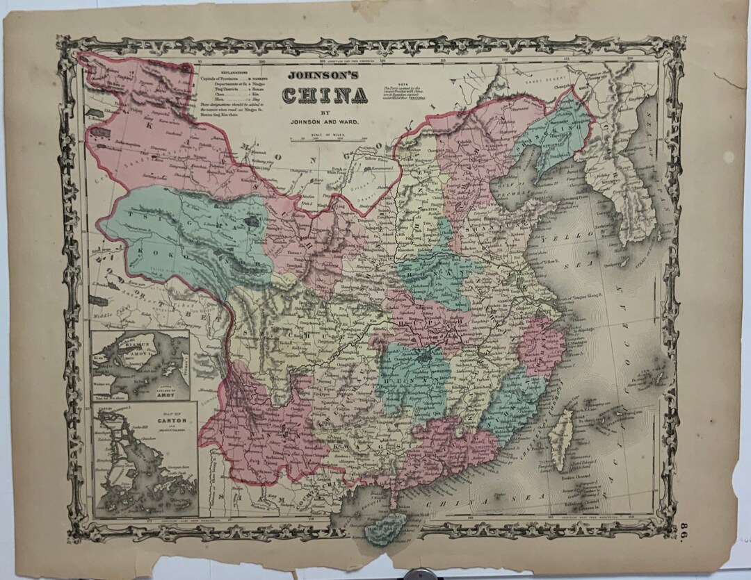Original 1862 Map of China - Etsy