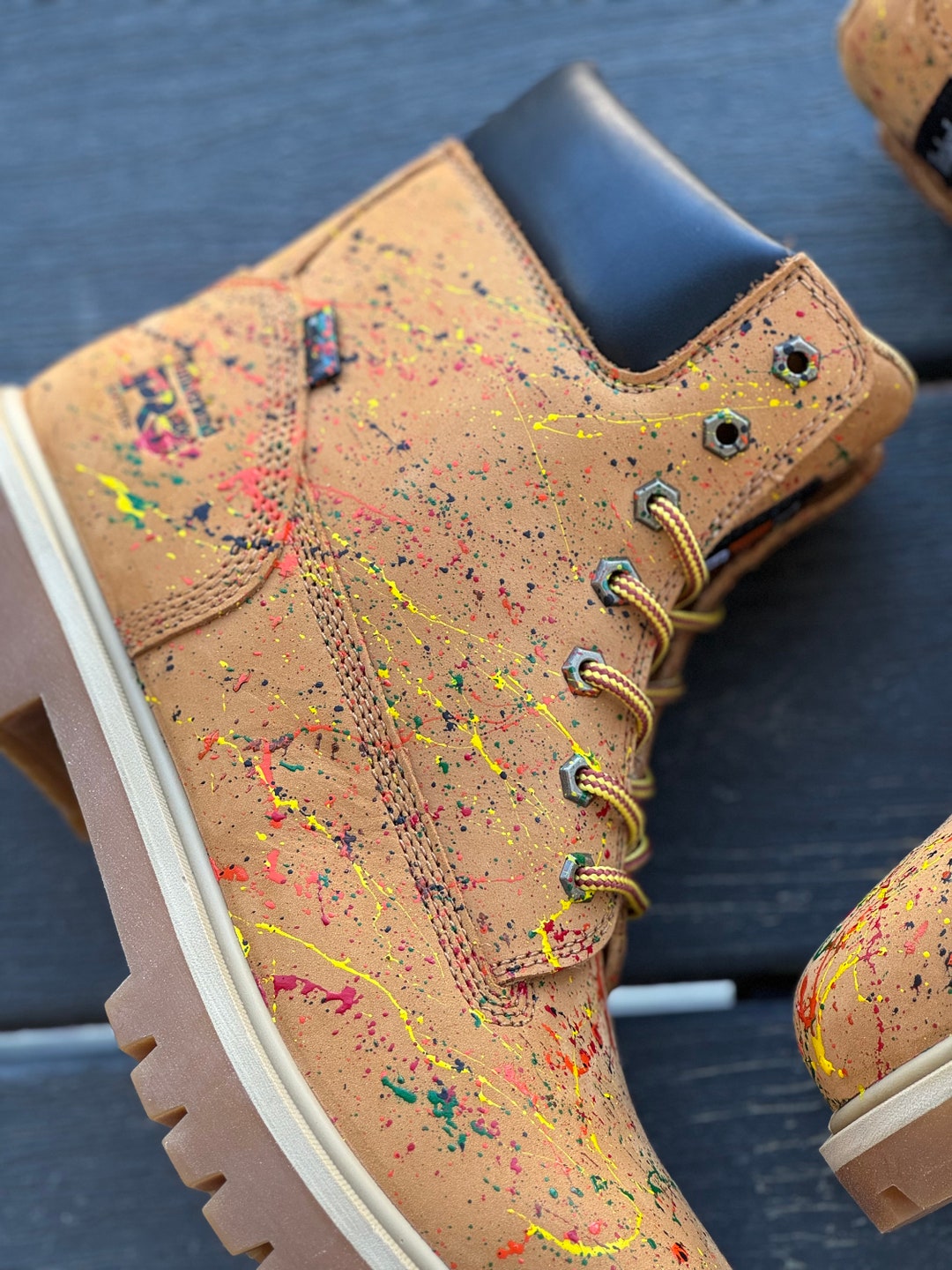 Custom Paint Splatter Timberland Boots (can Be Made However You’d Like ...