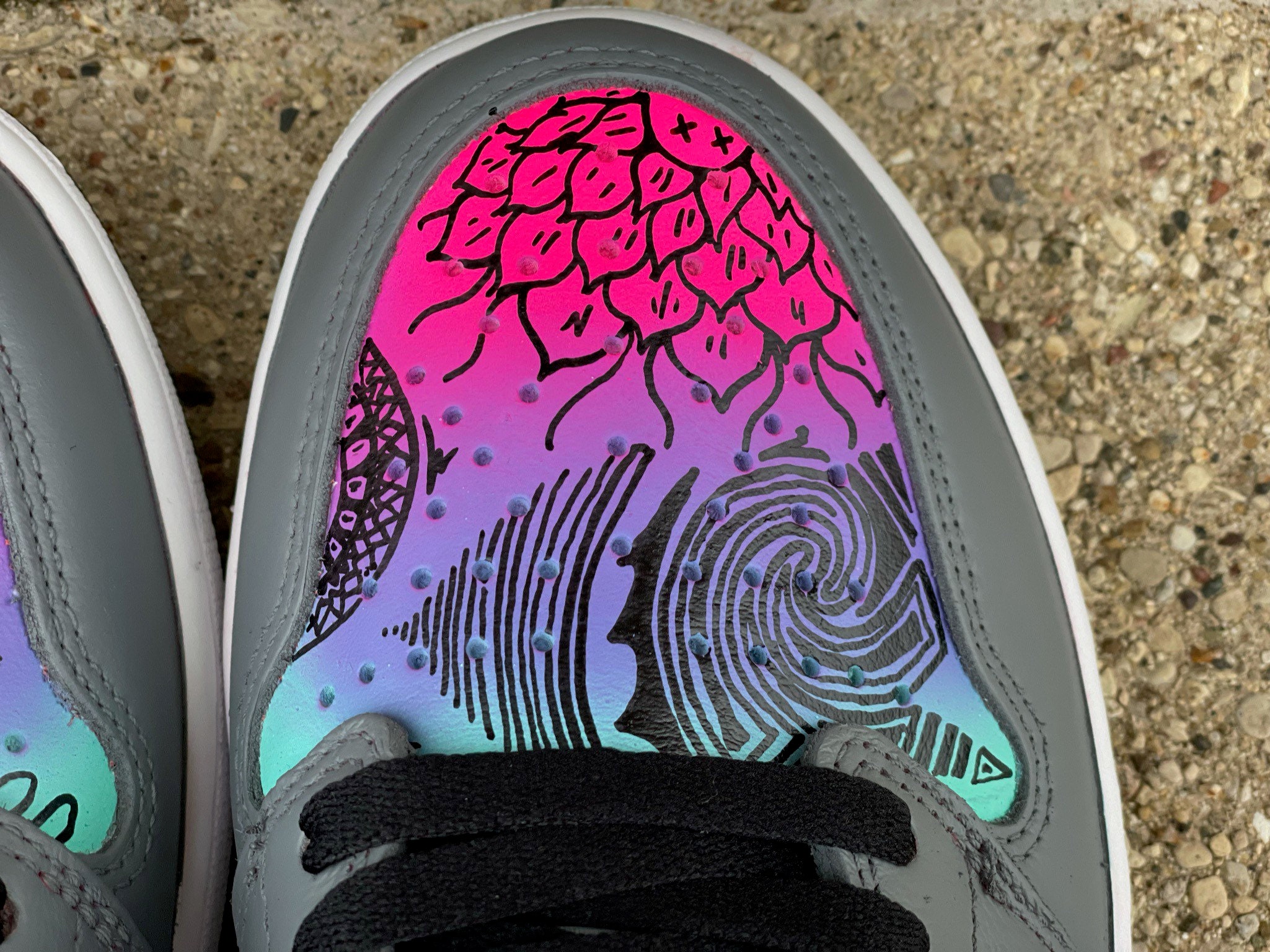 Custom Grey Doodle Jordan 1s - Etsy
