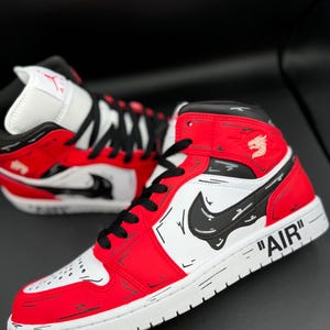 Red Cartoon Drip Jordan 1s - Etsy