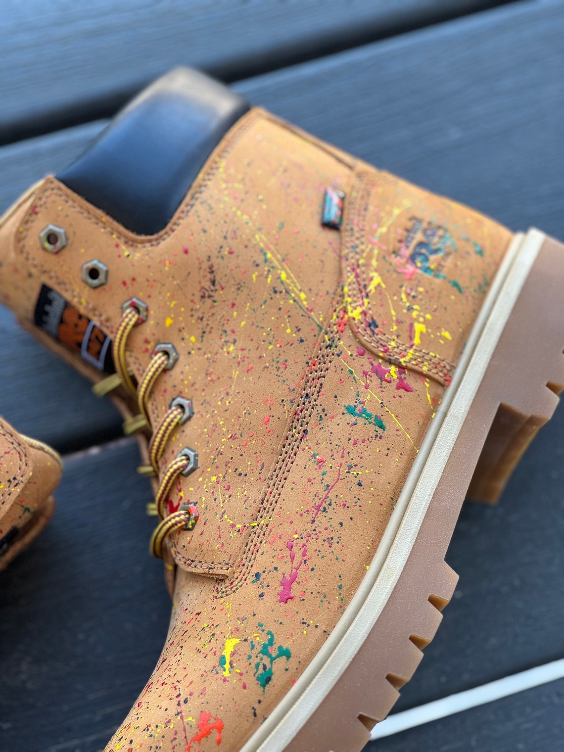 Custom Paint Splatter Timberland Boots (can Be Made However You’d Like ...