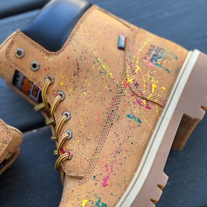 Custom Paint Splatter Timberland Boots (can Be Made However You’d Like ...
