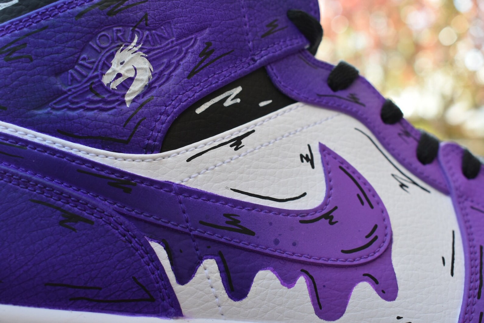 Purple Cartoon Drip Jordan 1s - Etsy