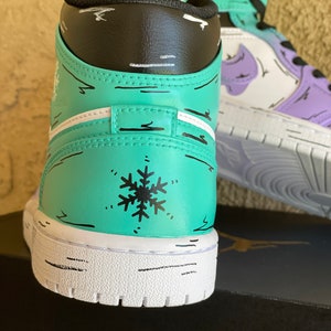 Purple to Light Blue Cartoon Drip Jordan 1s - Etsy